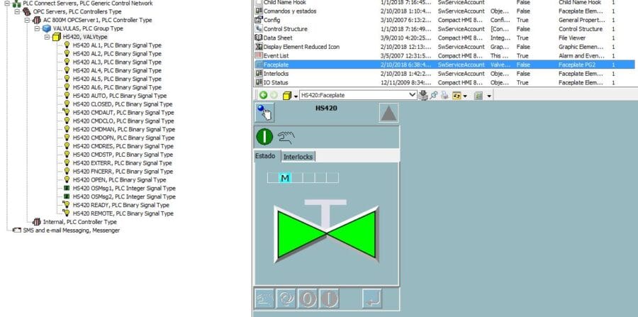 Cómo crear un faceplate para válvula on off en Compact HMI 800